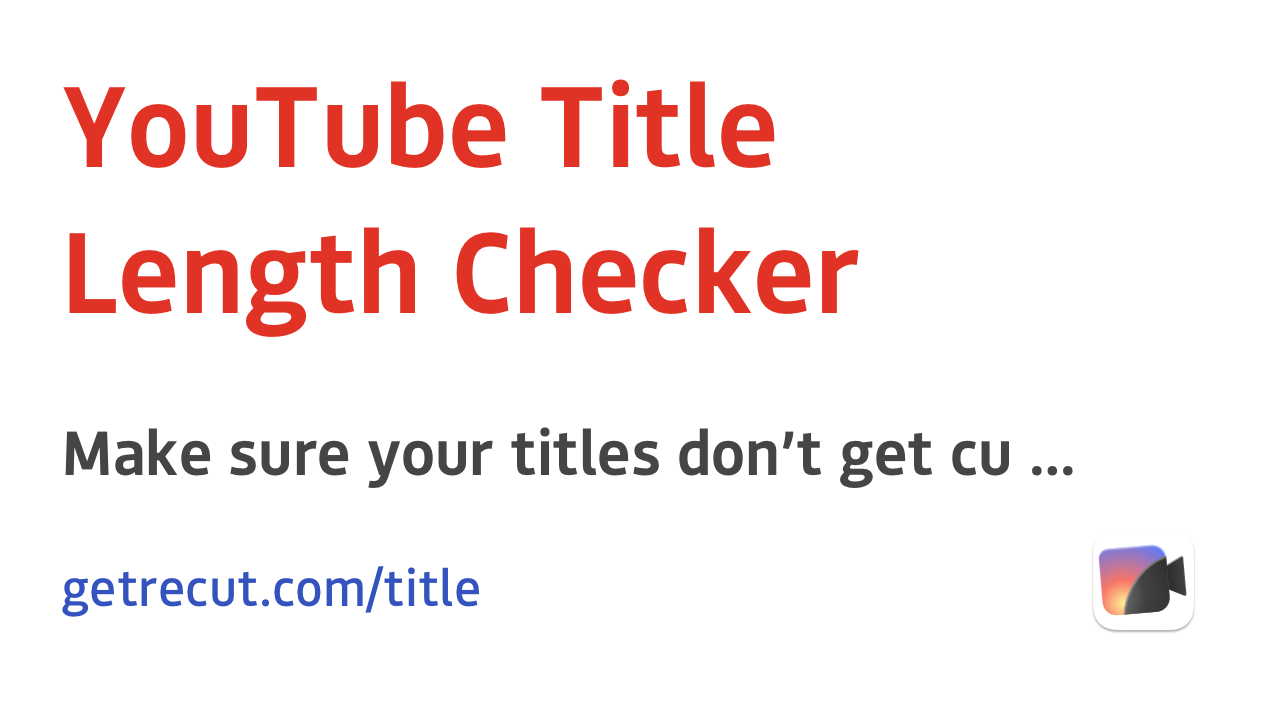 YouTube Title Length Checker youtube-title-length-checker
